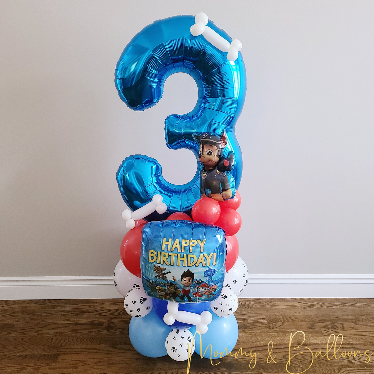 "Paw Patrol" Number Balloon Bouquet – Mommy and Balloons
