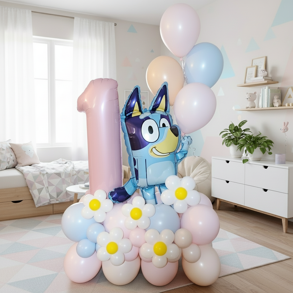 "Bluey" Number Balloon Bouquet – Mommy and Balloons