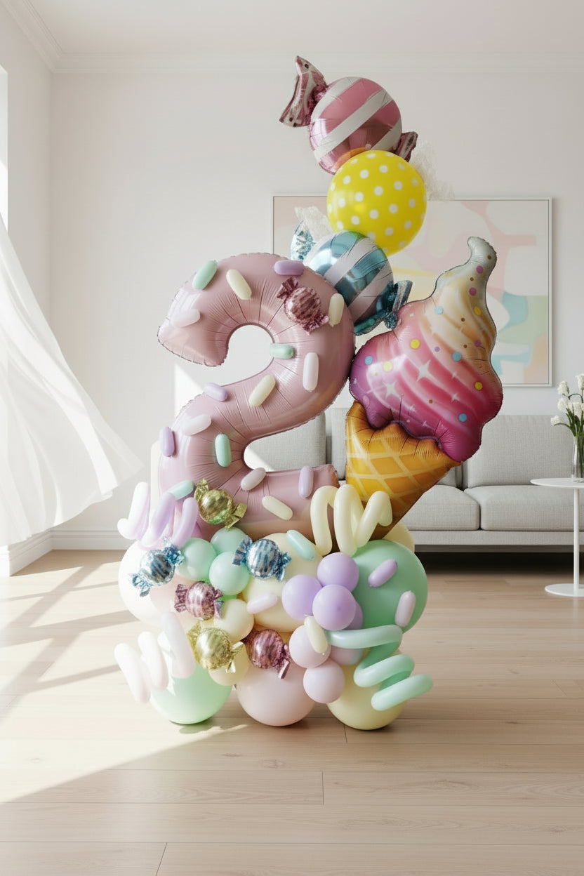 Two Sweet Number Balloon Bouquet – Mommy and Balloons